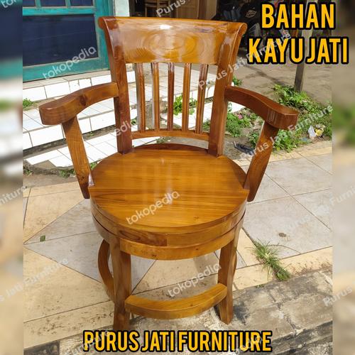 Jual Kursi Putar Bulat Arm Chair Kursi Teras Kursi Makan Bahan Kayu ...