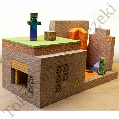 Jual Goa Lava Fall Minecraft Papercraft Diorama Water Paper Craft Cave ...