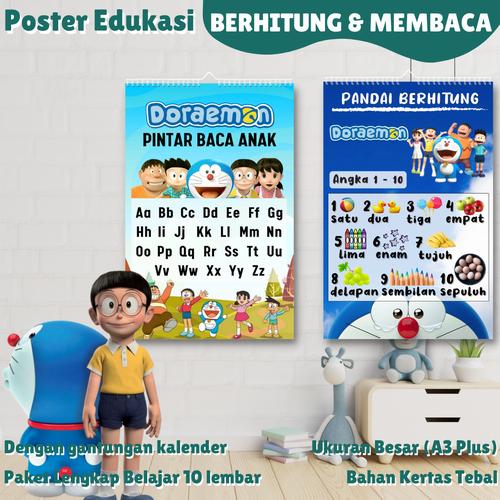 Jual Poster Edukasi Anak BELAJAR BACA DAN HITUNG DORAEMON paket 10 ...