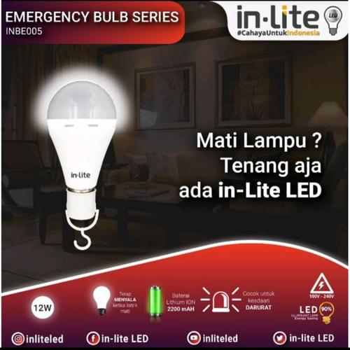 Jual Bohlam IN LITE / Lampu INLITE LED Bulb Emergency+Batrai 13 W 15 W ...