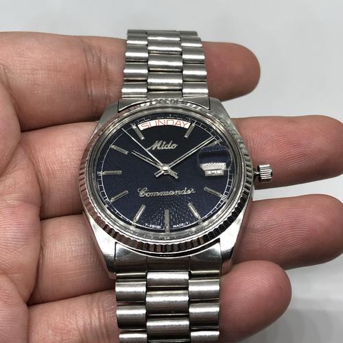 Jual Mido Commander Spider Blue Dial Homage Rolex Daydate President ...