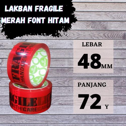 Jual LAKBAN CORTAPE MERAH FONT HITAM - SELOTIP FRAGILE MERAH TULISAN ...