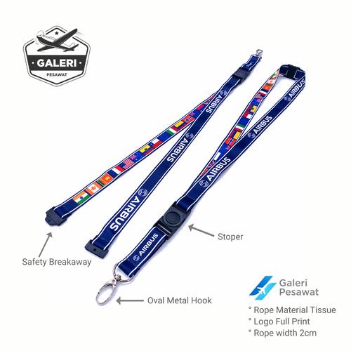 Jual Lanyard / Gantungan ID Card Airbus Bendera Navy - 1.5cm - Jakarta ...