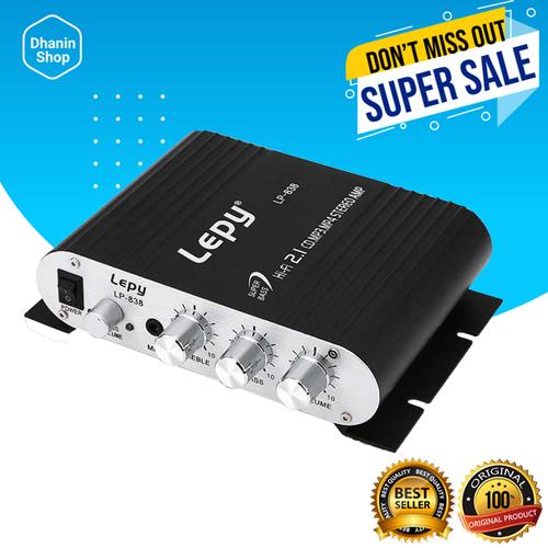Promo Power Amplifier Ampli Mini Mobil Class D Stereo 12V 50 Watt Lepy ...