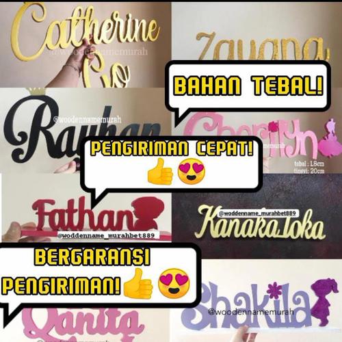 Jual Huruf Kayu | Wooden name | Ukiran Nama | Free Costum | Logo kayu ...