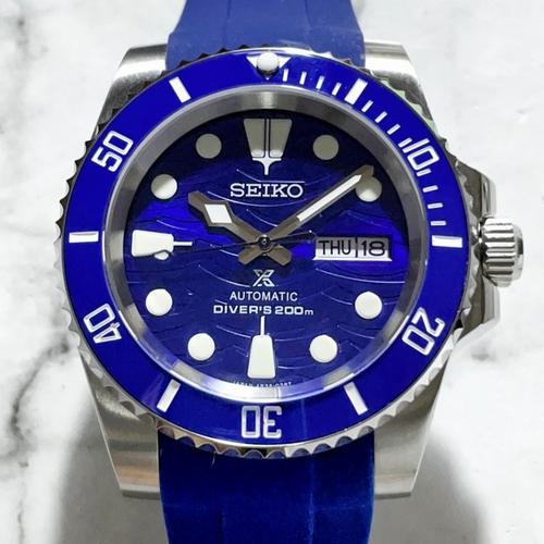 Jual CUSTOM BUILT MOD SEIKO BLUE SUBMARINER diver jam pria - Kab ...