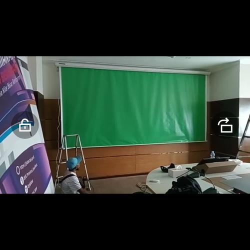 Jual layar hijau green screen motorized lebar 300cm X Tinggi 250cm ...