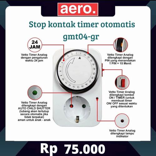 Jual Stop Kontak Timer Otomatis Saklar Timer 24 Jam Colokan timer - Kab ...