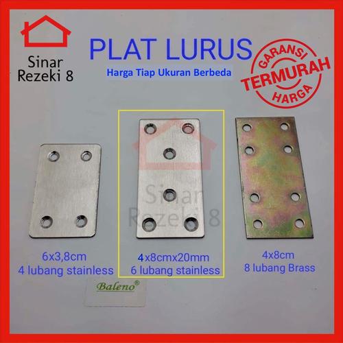 Jual Plat Lurus 4 x 8 cm CHROME 6 Lubang / Siku L Konektor Sambungan ...