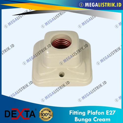 Jual Dexta Fitting Plafon Bunga E27 Cream / Fiting / Rumah Lampu DX ...
