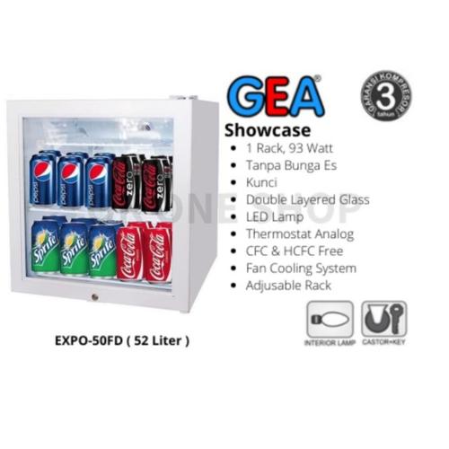 Jual GEA Showcase Portable Mini Bar 52L EXPO-50FD Display Cooler EXPO ...