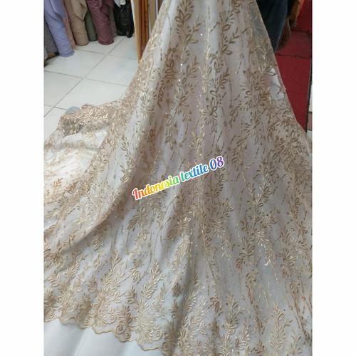 Jual kain tille bahan kebaya/brokat meteran/bahan wisuda/kain textile ...