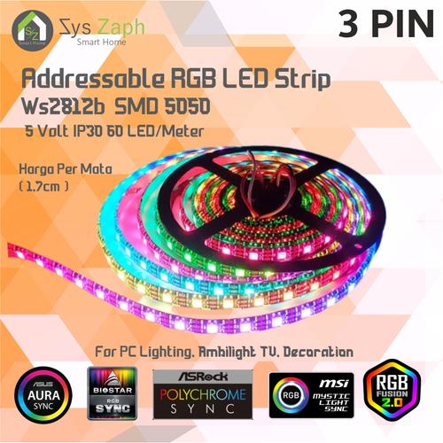 Jual LED Strip ARGB WS2812B Addressable PC Socket 3 Pin Female AURA ...