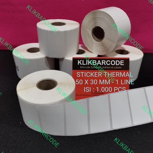 Jual KERTAS STICKER LABEL PRINTER BARCODE 50 X 30 MM - 1 LINE - THERMAL ...