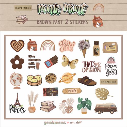 Jual Sticker Aesthetic Brown Part 2 - Jakarta Barat - Vlins Shop
