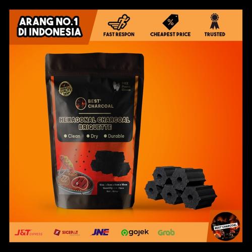 Jual Arang Briket Hexagonal Cube Brongkol Kayu Batok BBQ Ekspor Premium ...