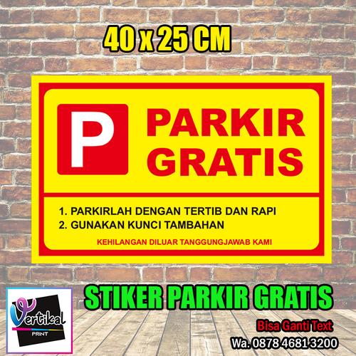 Jual Cetak Print Stiker Vinyl Parkir Gratis sticker 40x25 Cm Highrest ...
