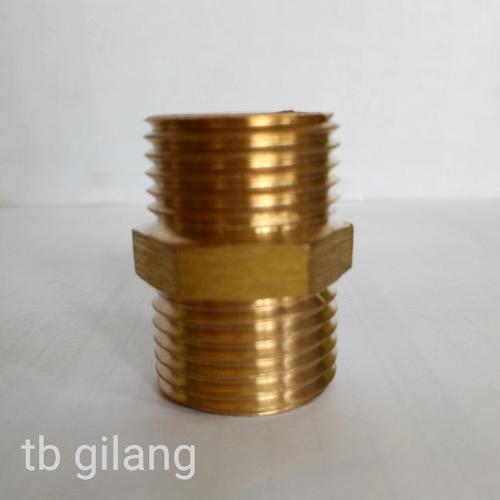 Jual Double neple kuningan drat nepel 1/2 inci sambungan kloset ...
