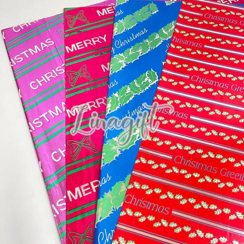 Jual ( 10 Lembar ) KERTAS KADO PLASTIK NATAL OBRAL - GIFT WRAPPING ...