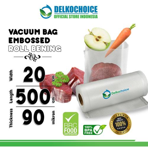 Jual Vacuum Makanan EMBOSS ROLL 20x500cm CLEAR Plastik Vakum BINTIK ...