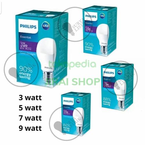 Jual Lampu Philips LED Essential 3W 5W 7W 9W 11W 13W Putih Cool Daylight 3 - 3watt - Kab. Bekasi ...