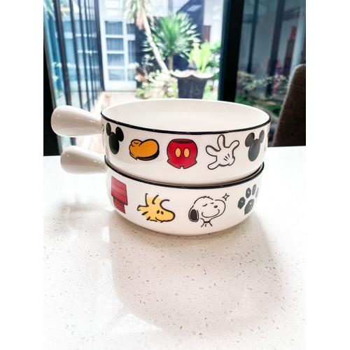 Jual Snoopy & Mickey Handle Bowl Ceramic | Mangkuk Keramik by Mamasan ...
