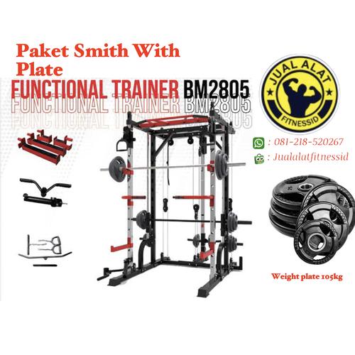 Jual Smith machine Bodymaster + Beban Rubber plate 105kg - Kota ...