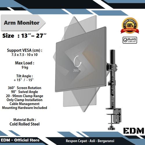 Jual Bracket Monitor 13 17 22 24 27 inch, Single Arm Monitor Desk Mount ...