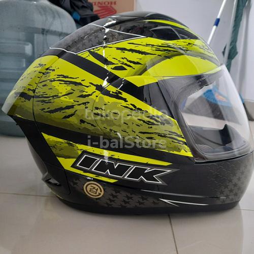 Jual Helm INK helm CL MAX #7 Black yelow fluo Calmax fullface XL - Kab ...