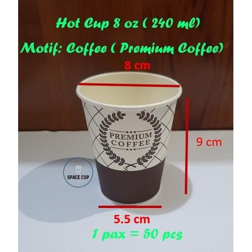 Jual Paper Hot Cup Gelas Kertas 8 oz 240 ml Premium Coffee 1000 pcs - Jakarta Utara - Space Cup ...