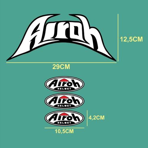 Promo Cutting Sticker SET Logo Airoh Helmet dan Tulisan Belakang Helm ...