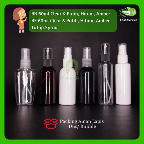 Jual BOTOL 60ML BR PUTIH SPRAY PET TEBAL SANITIZER KOSMETIK - 60ml BR ...