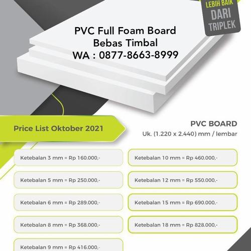 Jual Papan PVC Foam Board Murah 8 mm Ukuran 1220 x 2440 mm PVC Sheet ...