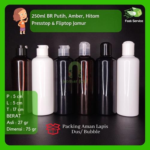 Jual BOTOL 250ML HITAM BR FLIPTOP JAMUR PET TEBAL SABUN SHAMPO SANITIZER - 250ml BR Hitam, Jamur ...
