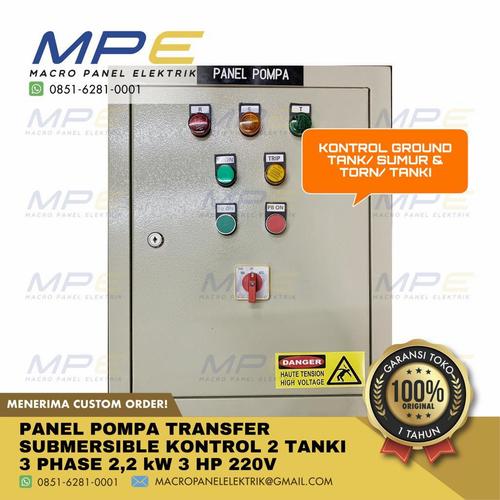 Jual Panel Pompa Transfer Submersible 2 Tanki 3 Phase 2,2kW 3HP 220V ...