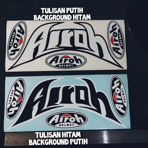 Promo Cutting Sticker SET Logo Airoh Helmet dan Tulisan Belakang Helm ...