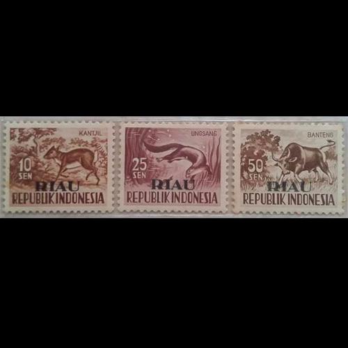 Jual Prangko Indonesia Hewan Cetak Tindih RIAU Tipe 2 1957 Mint Set ...