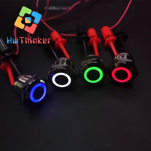 Jual Push Button Flat 16mm LED On Momentary Switch Stainless Steel ...