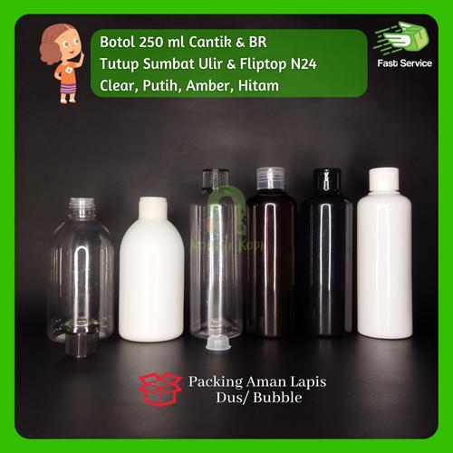 Jual BOTOL 250ml BR PUTIH TUTUP SUMBAT ULIR SABUN HANDSANITIZER ...