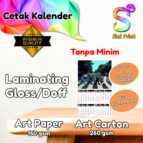 Jual Kalender Custom (4 Bulan per Lembar) - AC 260, standard - Kota ...