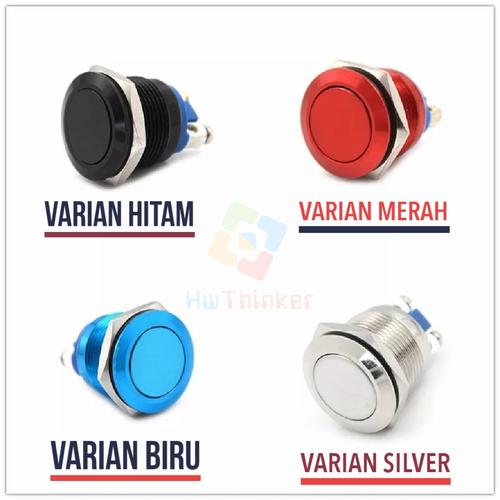 Jual Push Button 16mm On Momentary Switch Flat Car Stainless Steel ...