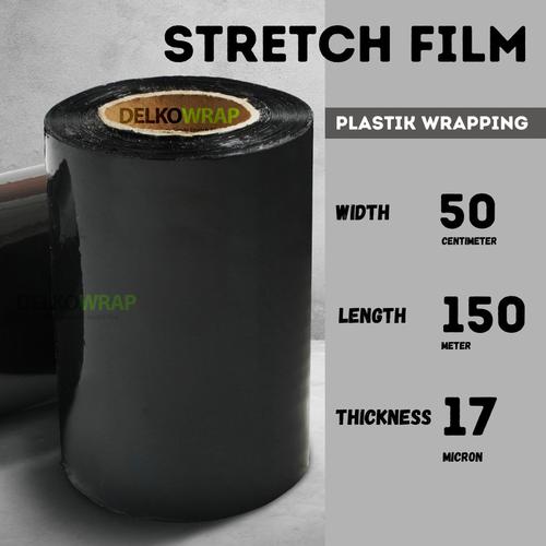 Jual PLASTIK WRAP/WRAPPING STRETCH FILM HITAM 50x150 - Hitam, 50CMx150M ...