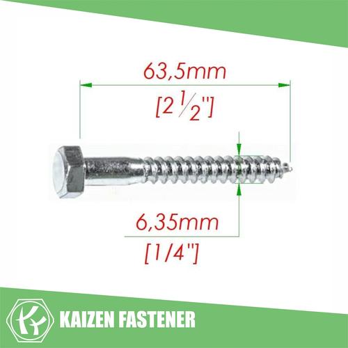 Jual 1/4x2-1/2 (#14x2-1/2) Lag Screw / Desk Screw / Deskrup - Kab ...