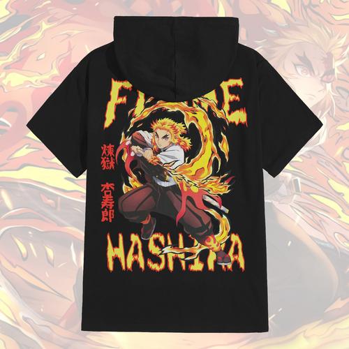 Jual Tshirt Hoodie Rengoku Flame Anime Manga Demon Slayer - Kuning, M ...