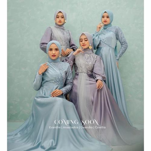 Jual Gaun pesta-gaun kondangan-gaun formal-gaun Lamaran-gaun muslimah dress - Putih, M - Kab ...