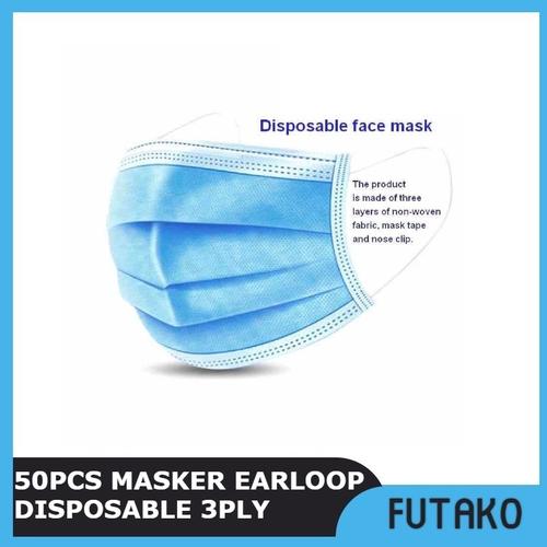 Jual MASKER EARLOOP DISPOSABLE 3PLY 1 PACK ISI 50 - PROTECTIVE MASK ...