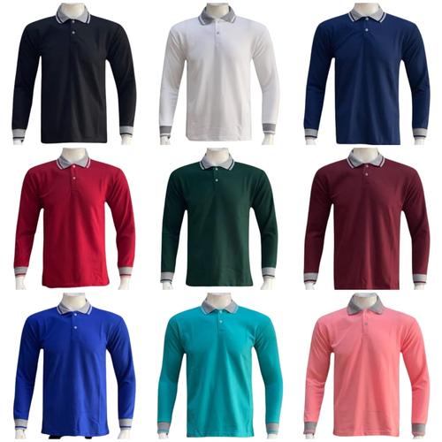 Jual Kaos polo panjang panjang/kaos pria/polo krah polosan/baju seragam ...