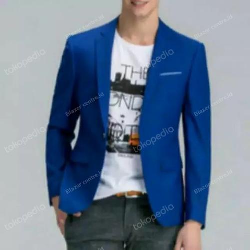 Jual Jas pria Biru / Jas blazer biru / blazer pria/ jas biru BCA/Jas ...