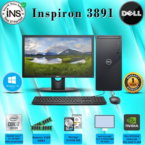 Jual PC DELL Inspiron 3891 MT i7-10700F 32GB 512GB SSD VGA 6GB W10H OHS ...