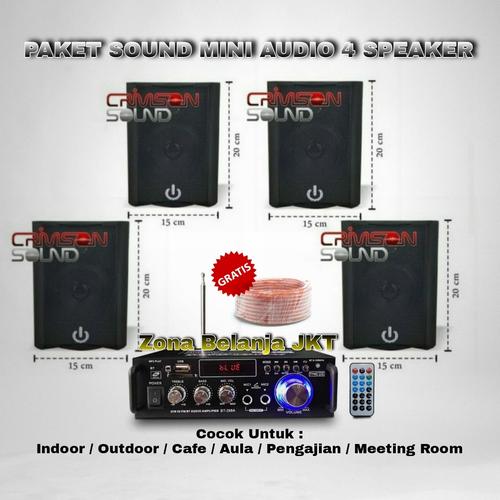 Jual Paket Sound System Cafe Audio Amplifier Bluetooth 4 Speaker ...
